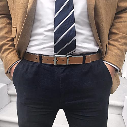 CHAOREN Mens Belts Leather Reversible - One Belt, Two Styles for Dress and Casual Wear