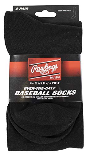 Rawlings Womens Athletic Baseball Socks 2 Pair (Medium/Black), Black, Medium US