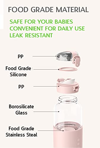 MOMOLIA Portable Water Warmer for Formula, Breastmilk, Precise Temp Control, 10 oz. Rechargeable, Wireless Bottle Warmer for Car, Travel, Outdoor, Battery Powered(White)
