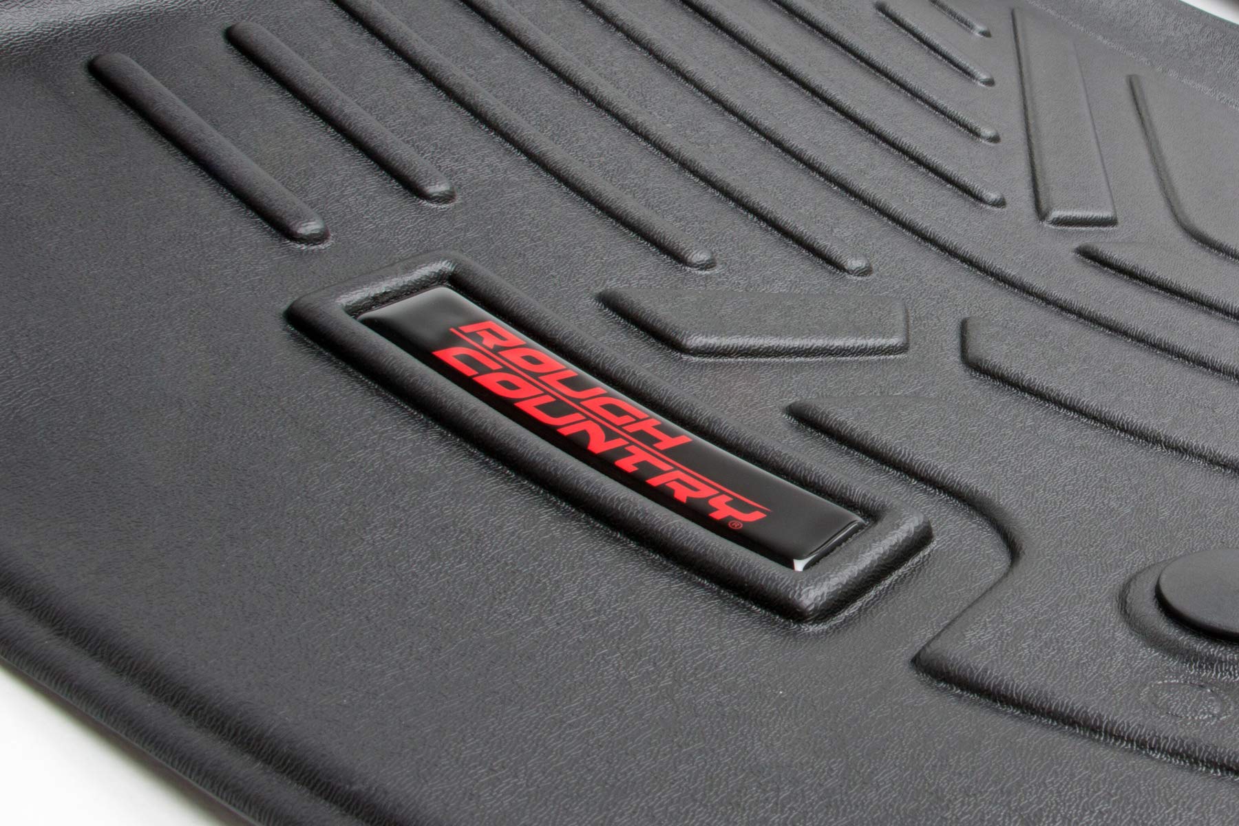 Rough Country All Weather Floor Mats Set for Chevy/GMC 1500 Extended Cab (1999-2006) - Custom Fit Rubber Floor Mats, Durable Rubber Truck Mats, Waterproof Truck Floor Mats