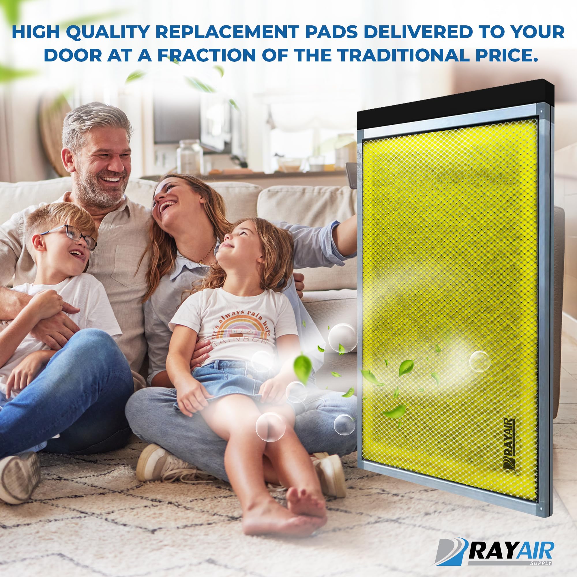 RAYAIR SUPPLY 20x30 Replacement Filter Pads Designed to Fit MicroPower Guard Air Cleaner 20x30 Refills (3 Pack) YELLOW