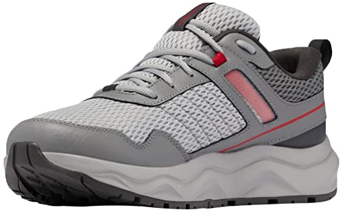 Columbia Men's Plateau Waterproof Hiking Shoe, Steam/Mountain Red, 11.5