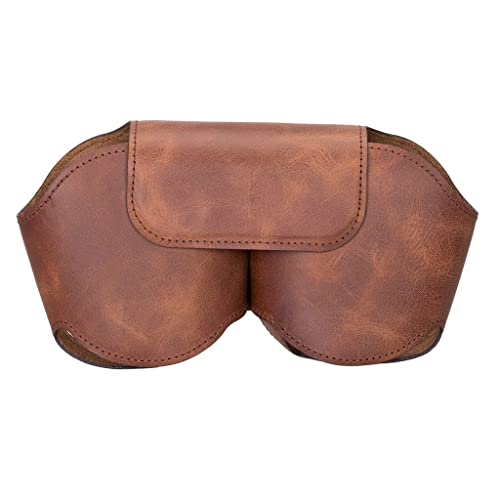 HARDISTON AirPods Max Case, Genuine Leather Handmade, Protective Premium Leather Ear Cup Covers, Soft-Slim Travel Carrying Case, Compatible for AirPods Max (Brown)