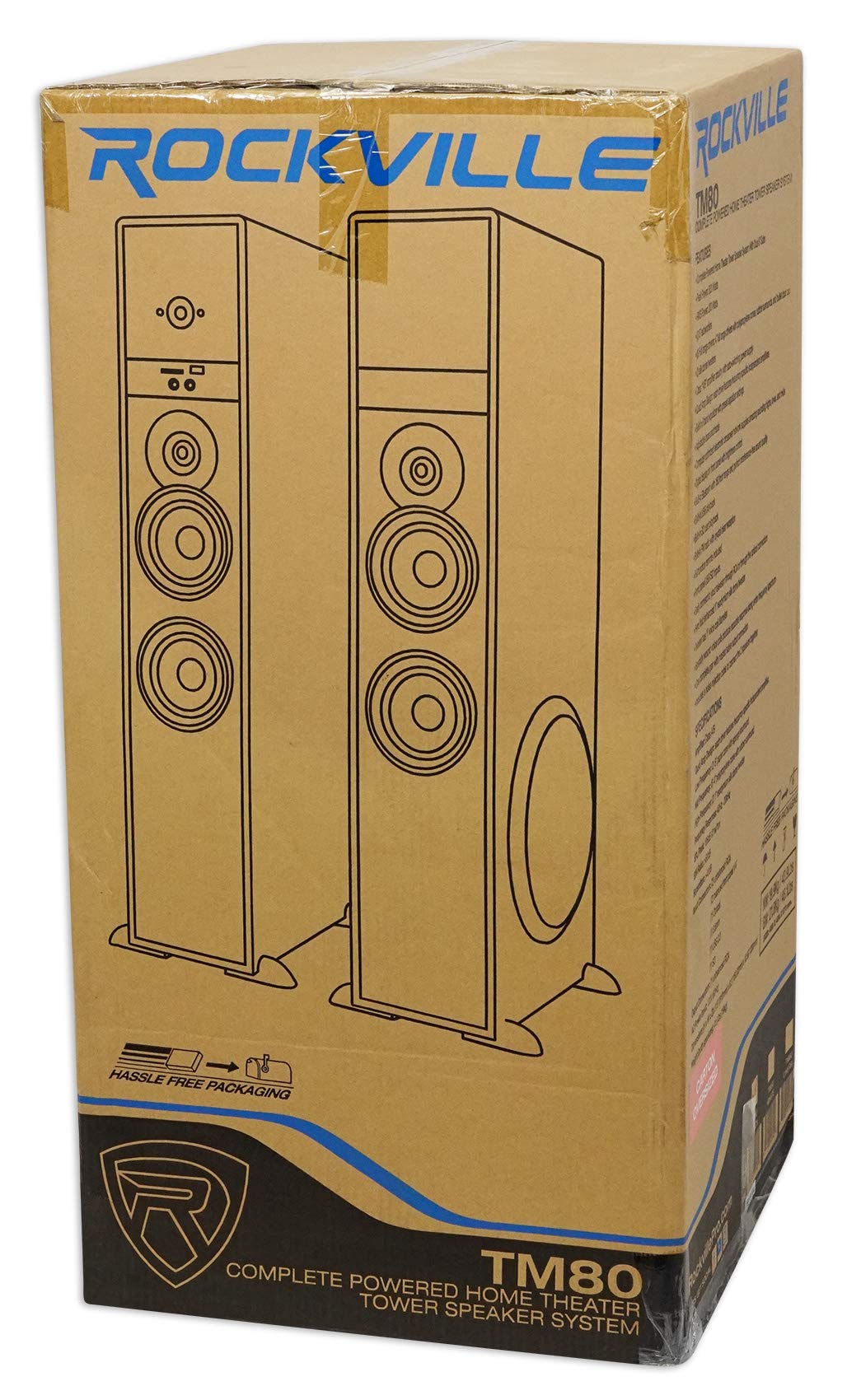Rockville Bluetooth Home Theater/Karaoke Machine System w/(2) Subs+Wireless Mics