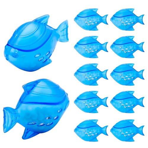 Funmit 12 Pack Universal Humidifier Cleaner Fish Compatible with Almost All Humidifiers and Fish Tanks, Purifies Water, Prevents Hard Water Build-Up, Reduces Scale, Blue