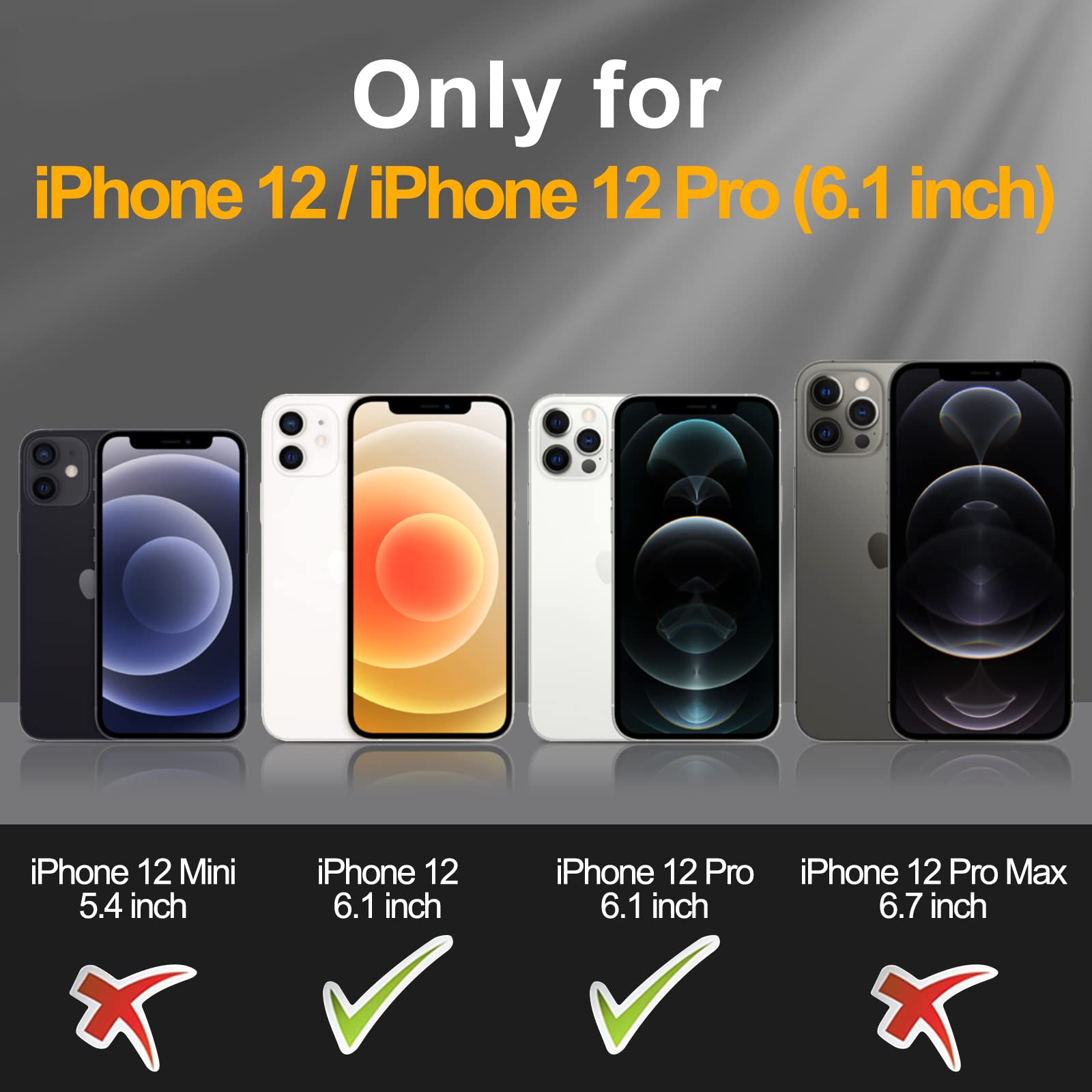 Coolden Compatible with iPhone 12 Hybrid Clear Phone Case, Heavy Duty Protective Dual Layer Shockproof Case with Hard PC Bumper Soft TPU Back Compatible for iPhone 12 5G 6.1 inch, Transparent