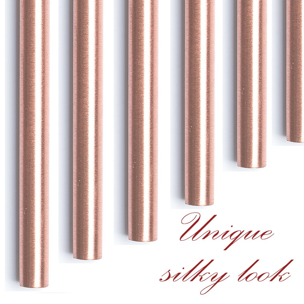 Copper straws โ mini 5,5" (14 cm) size โ set of 6 solid 100% copper drinking straws โ you do not need a copper mug to feel the taste of your Moscow mule, Martini or lemonade