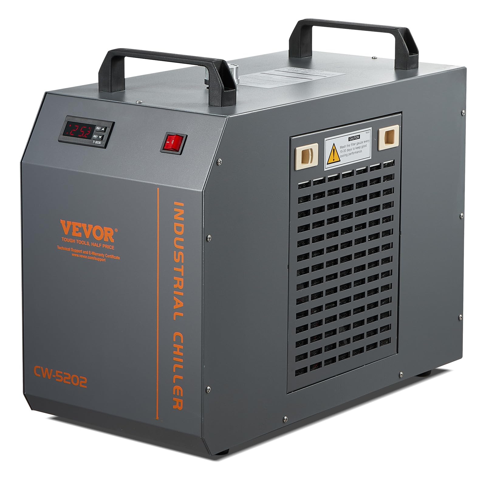 CW-5202 Industrial Water Chiller, 2.28HP 4.75gpm Cooling System with Built-in Compressor 7L Water Tank Capacity, for 40w-180w CO2 Laser Engraving & Cutting Machines