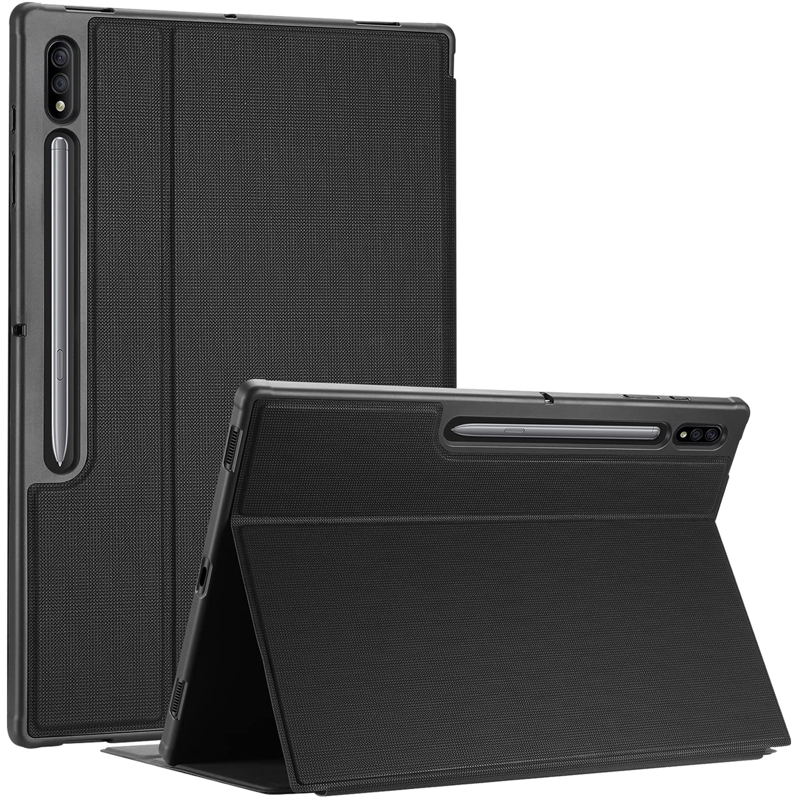 ProCase Galaxy Tab S8 Ultra Case 14.6 Inch 2022 with S Pen Holder Model X900 X906, Slim Stand Protective Cases Smart Folio Cover for 14.6 in Galaxy Tab S8 Ultra Tablet 2022 SM-X900 SM-X906 –Black