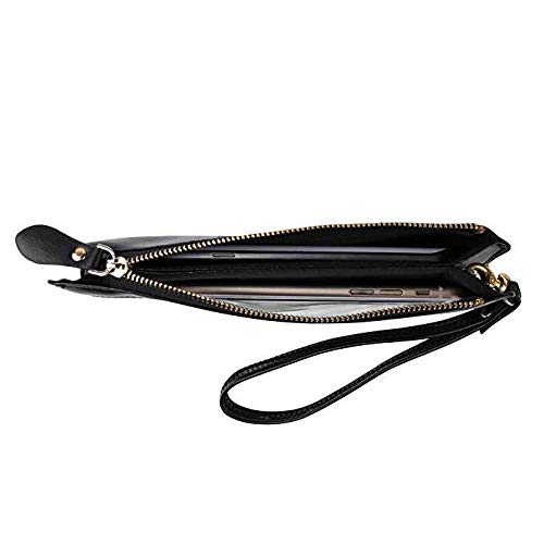 PU Leather Spacious Crossbody Bag Cell Phone Purse Shoulder Handbag Multi-Functional Wallet Case Adjustable Strap Wristlet Bag For Travel, Dating,Fan Shopping, Work (black)