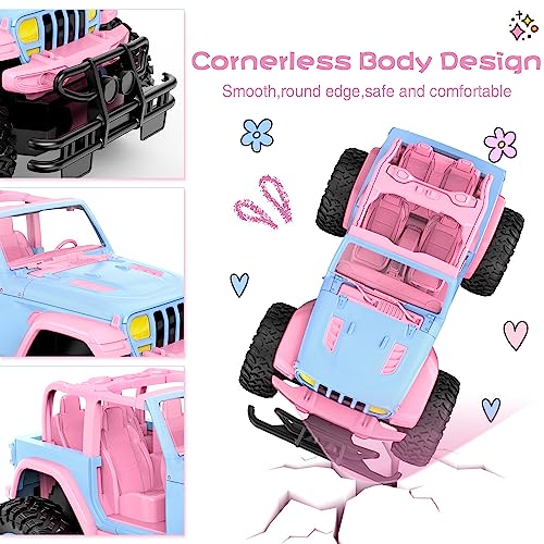 NQD Remote Control Car for Kids 1:16 Scale 80 Min Play 2.4Ghz Off Road RC Trucks with Storage Case Toy Car Gift for Girls 3 4 5 6 Year Old