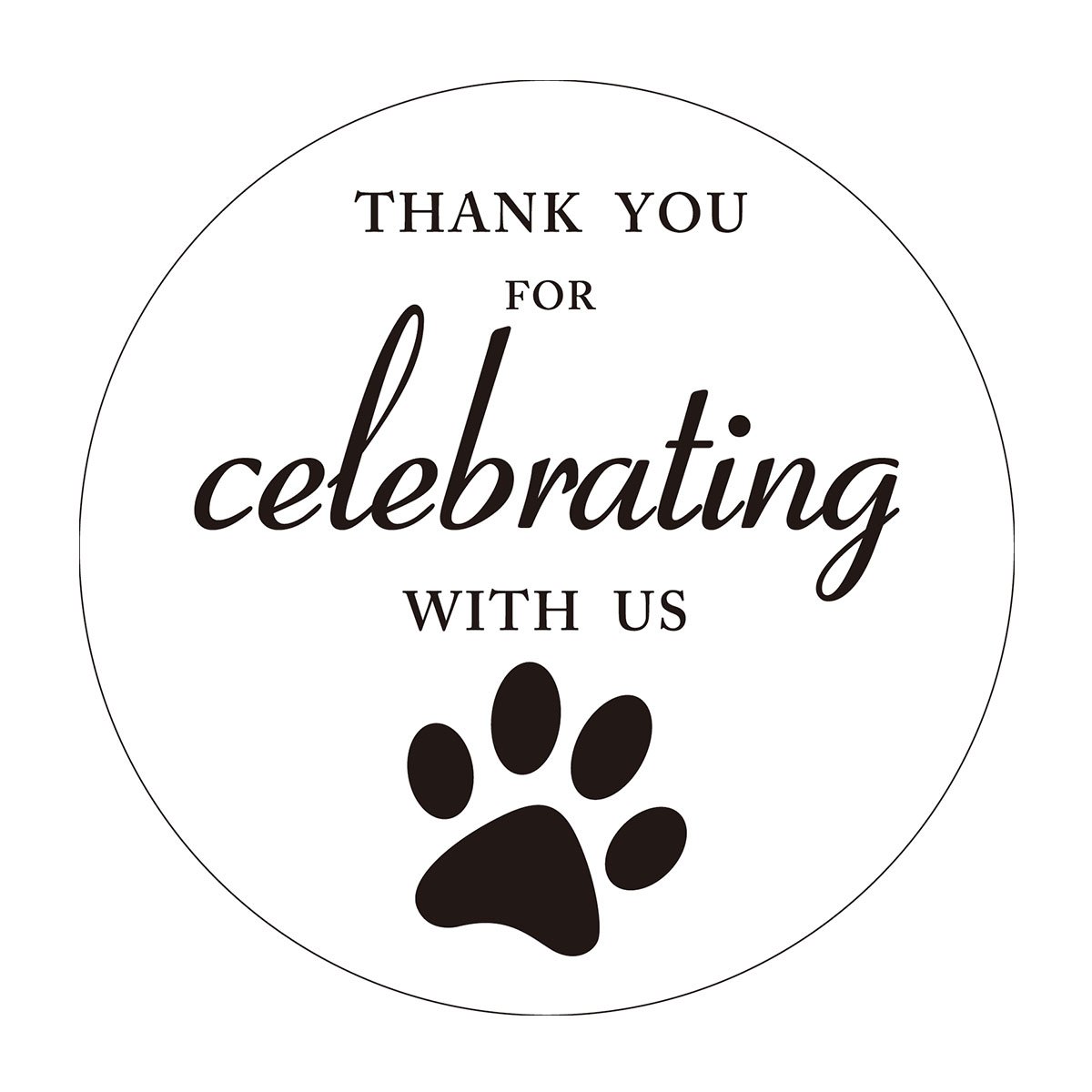 MAGJUCHE Print Thank You Stickers, Dog Cat Animal Baby Shower Birthday Favor Sticker Labels, 2 Inch Round, 40-Pack