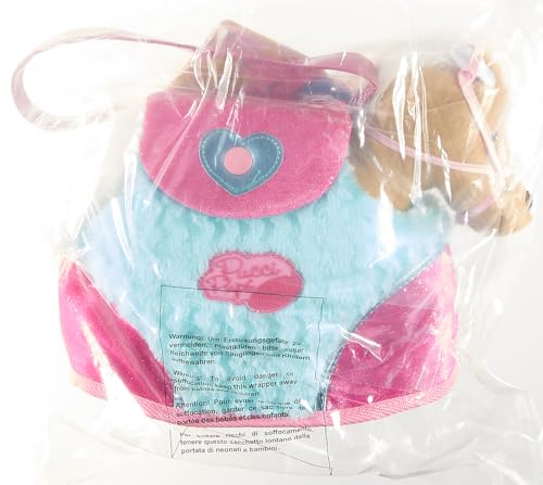 Pucci Pups β Beige Horse with Blue Stripes and Pink Pony Bag (ST8274Z) 10 inches