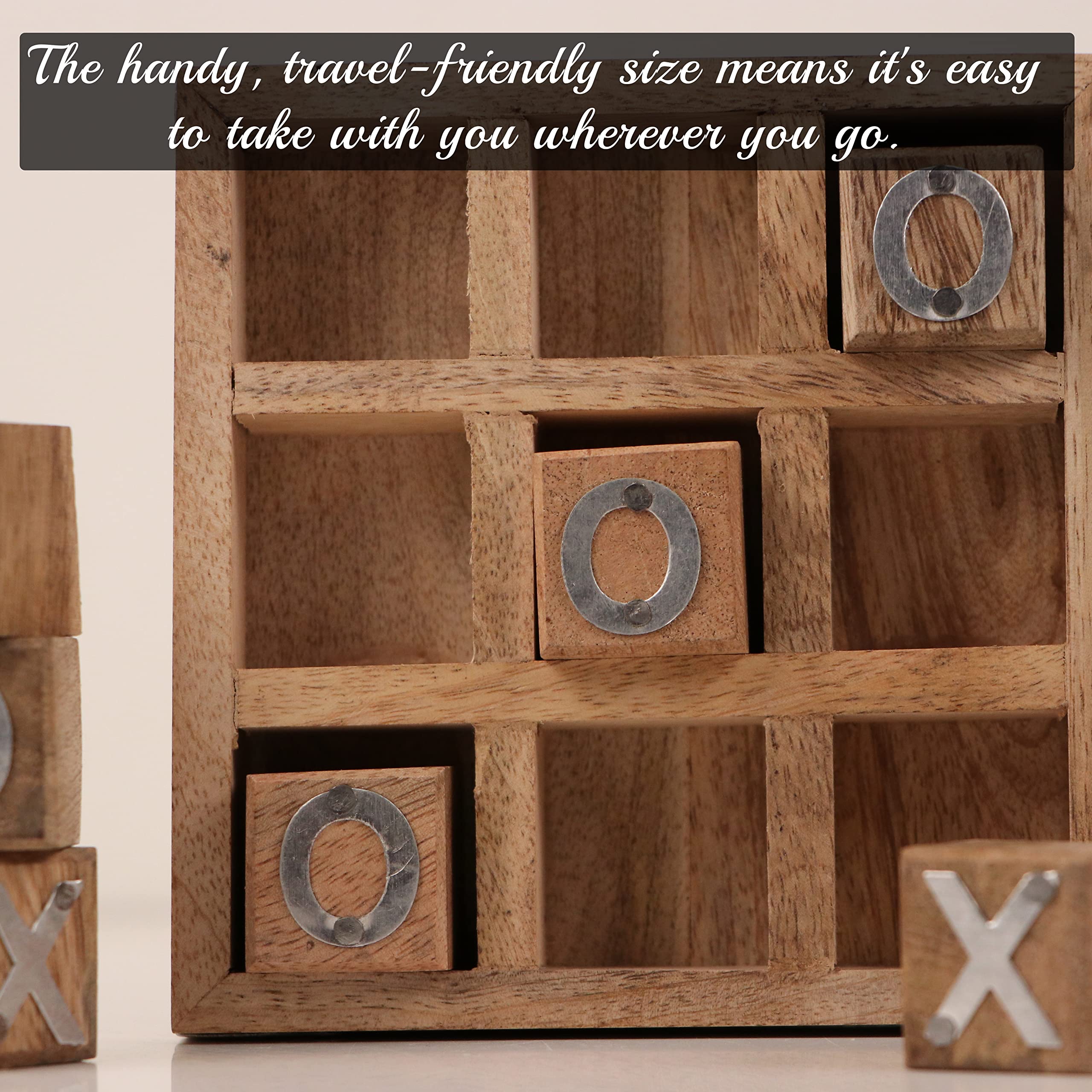 Cosynee Handmade Wooden Tic Tac Toe Game Traveling Board Game Great Gifts for All Occasions