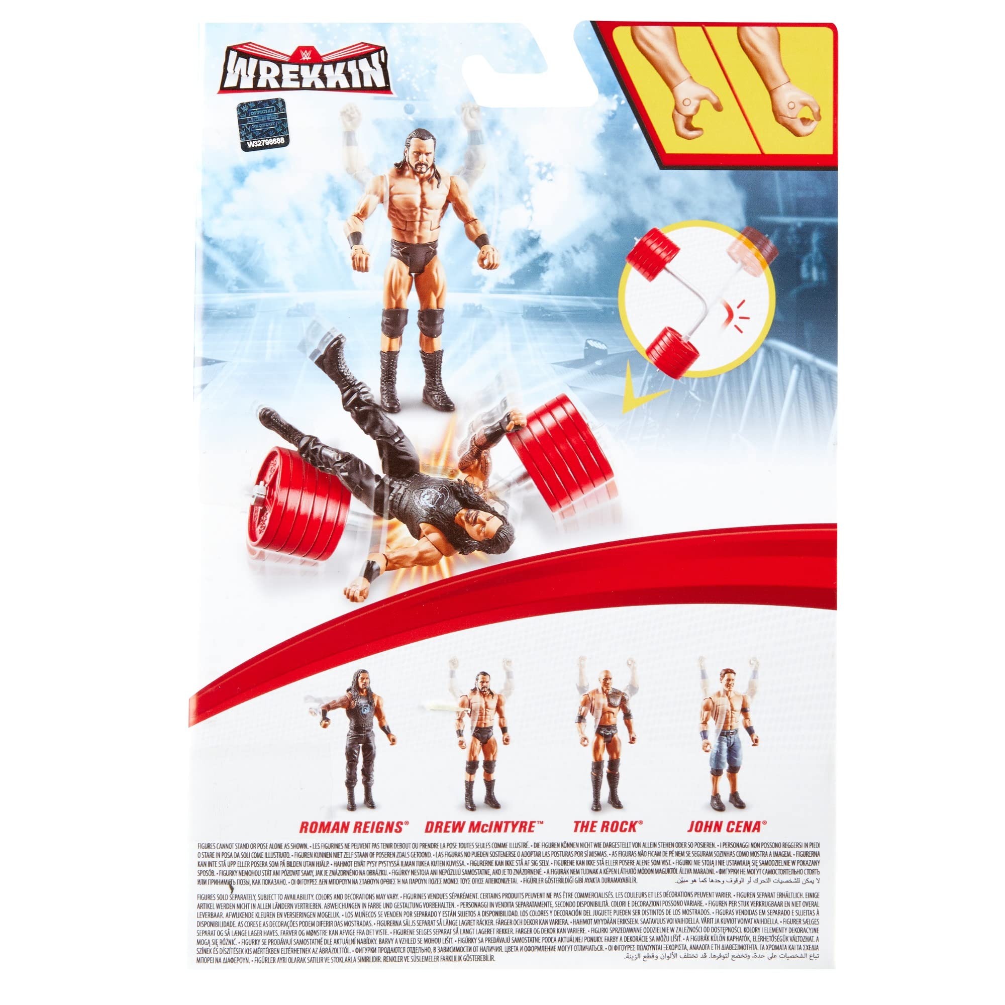 WWE Wrekkin Series 7 Drew McIntyre 6 in Action Figure with Slamming Action Gripping Hands and Bendable Barbell Weights Accessory Poseable 6 in Gift for Ages 6 Years Old and Up