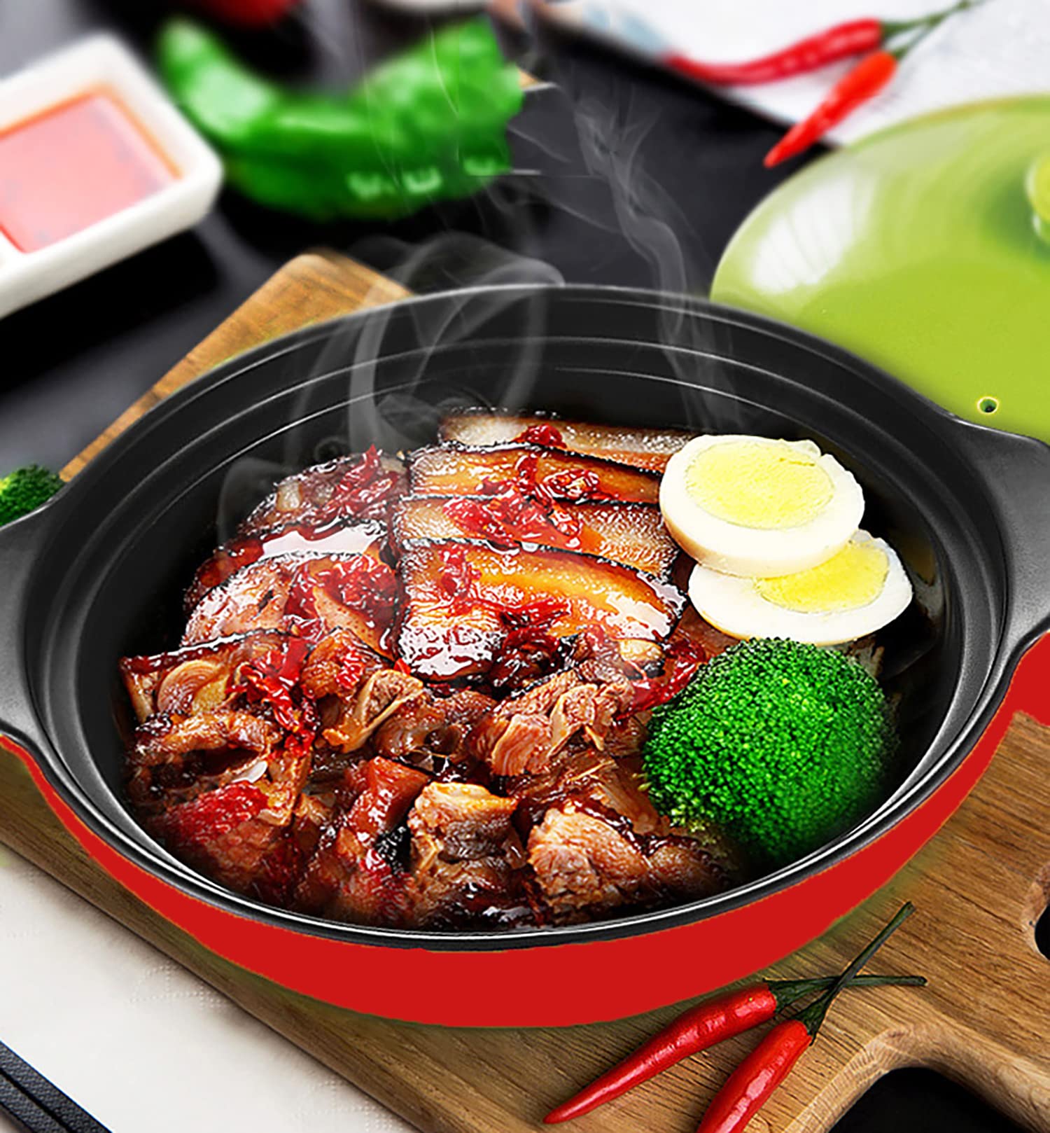 GFHVDC earthenware clay pot for cooking Korean Premium Ceramic Bowl with Lid,Hot Pot Clay Pots Earthenware Clay Pot Special Heat-Resistant Ceramic Handle Pot Cover For Cooking Hot Pot Bibimbap and So