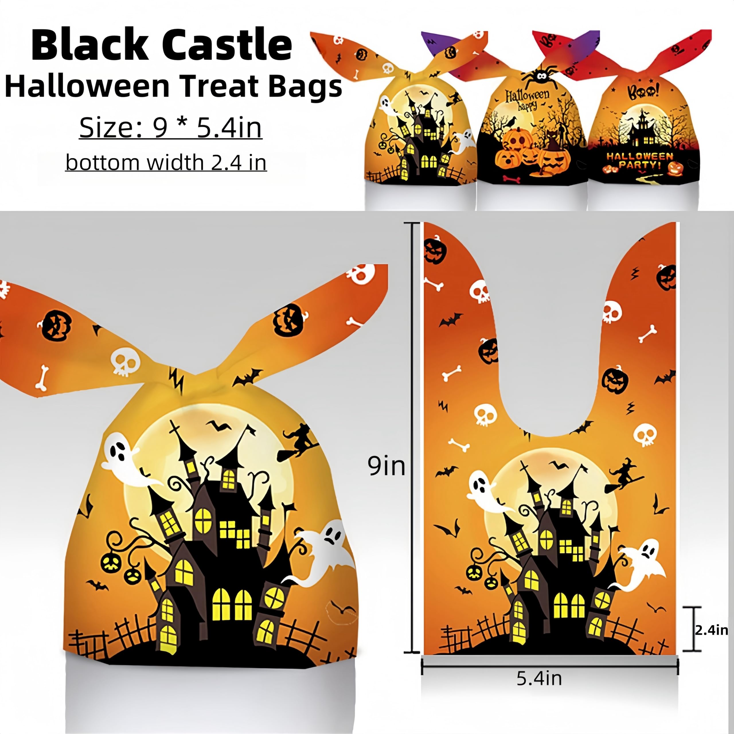 FTWONLIVE Halloween Treat Bags (12 Patterns With, 200 Pieces), Halloween Candy Bags for Trick or Treating, Halloween Candy Bag Party Supplies: Halloween Candy Bag