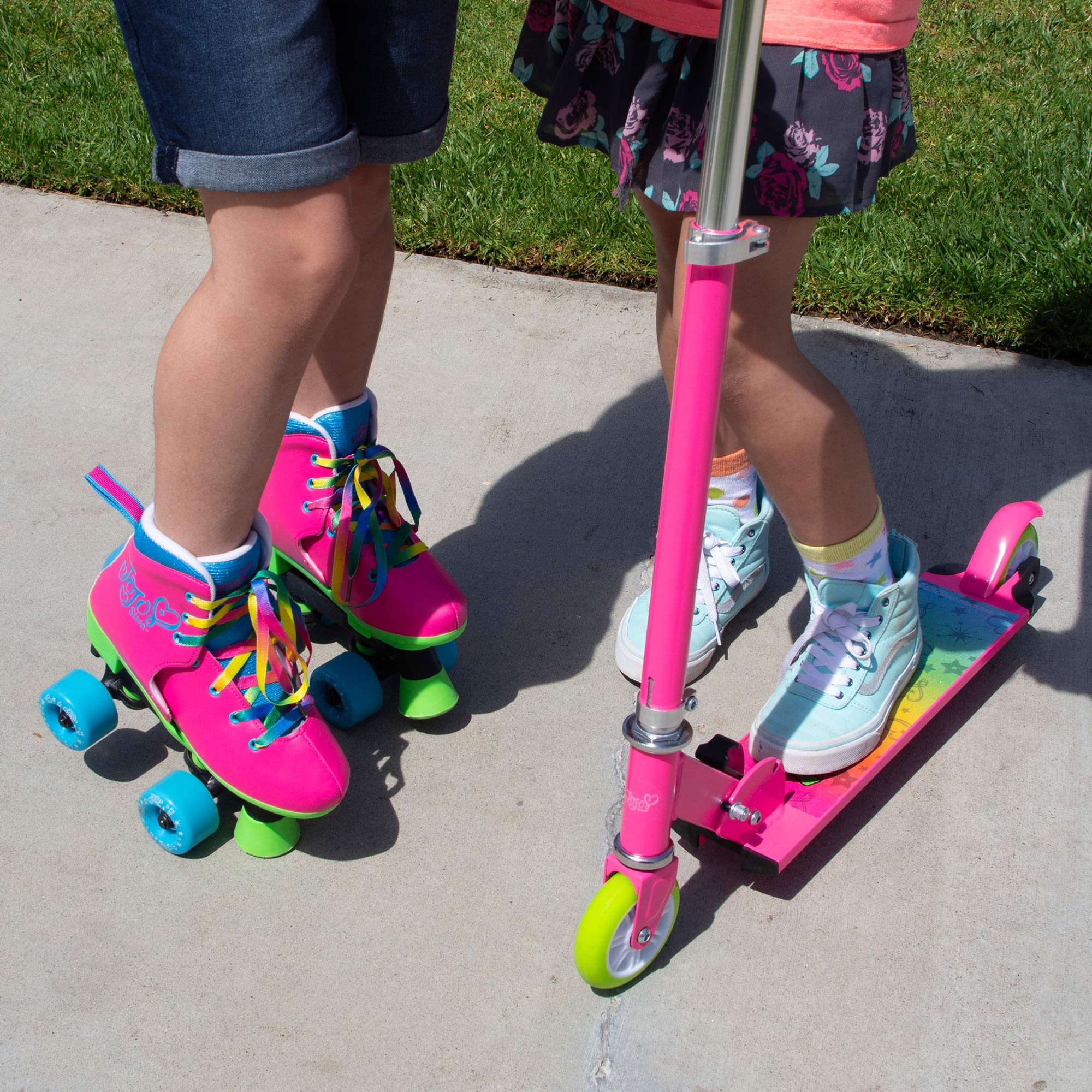 Circle Society Classic Adjustable JoJo Siwa Children's Roller Skates, 12-3 US Girls, Party in Pink