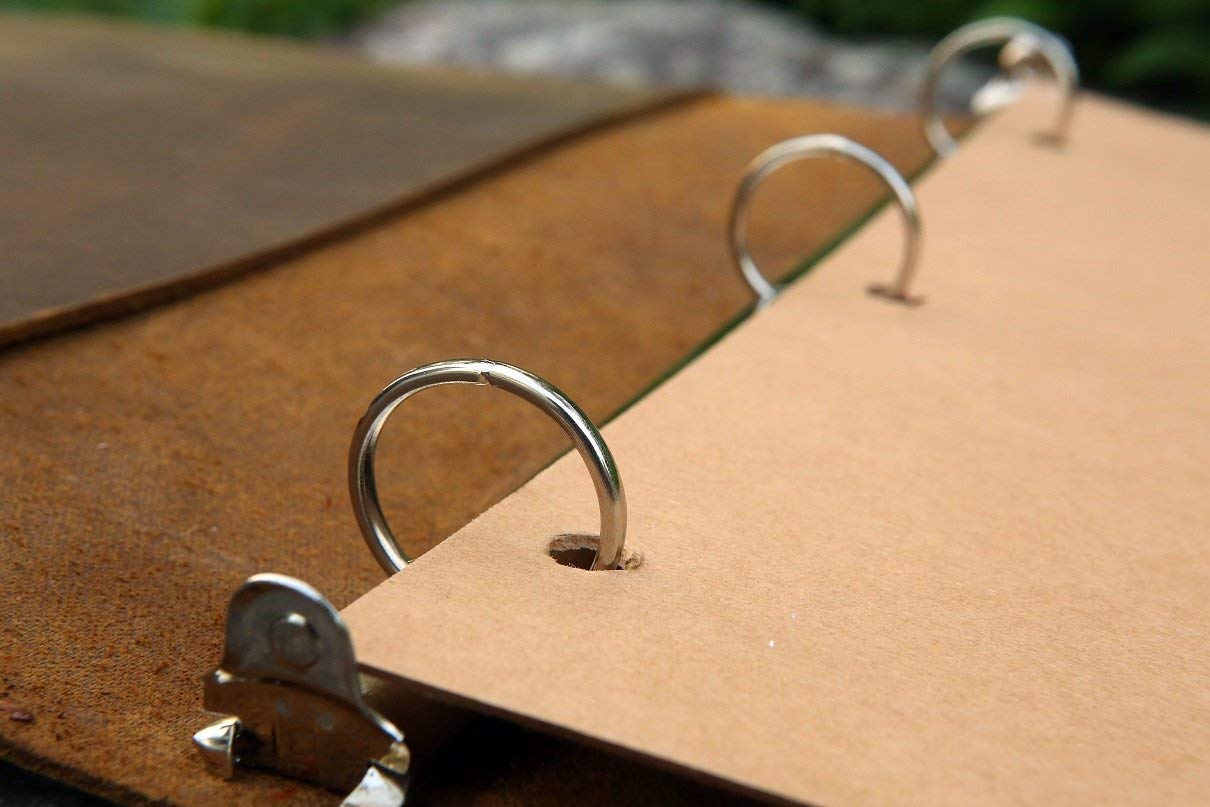 Leather business portfolio 3 ring binder for letter size 3 hole refill paper/leather organizer folder for 8.5 x 11 refillable paper NL05BS