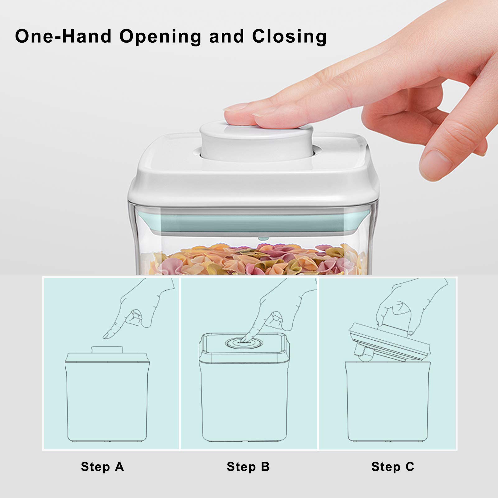 Cozey Daily Airtight Food Storage Container Formula Container Formula Dispenser with Spoon BPA-Free Milk Powder Container for Home Travel 1500ML / 1.5 Qt, No Scraper Design