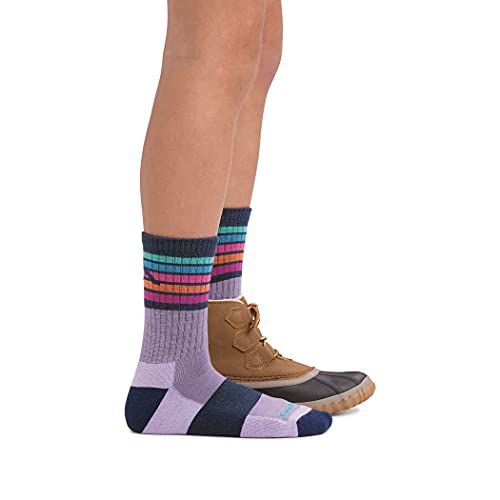 Darn Tough boys Kelso Micro Crew Light Cushion (Toddler/Little Kid/Big Kid) Outdoors Equipment, Lavender, Small US