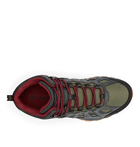 Columbia Men's Redmond III Mid Waterproof Hiking Shoe, Nori/Red Jasper, 13