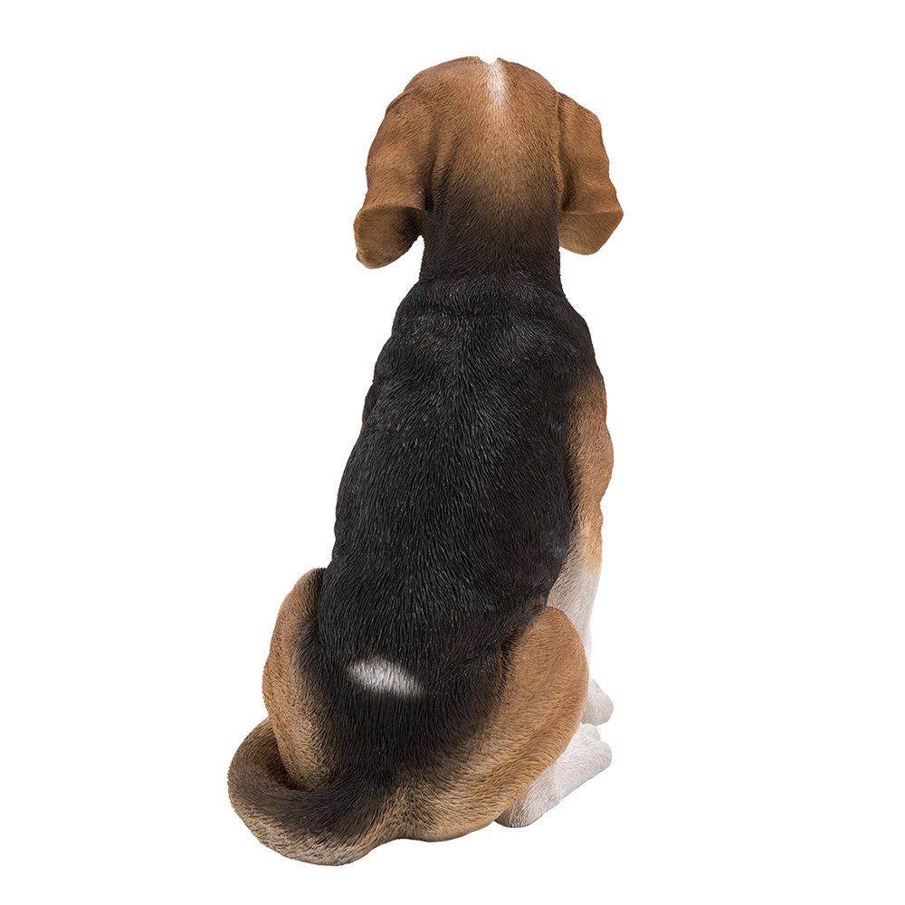 Realistic Life Size Beagle Statue Detail Sculpture Glass Eyes Hand Painted Resin 14 inch Figurine Home Decor Amazing Likeness