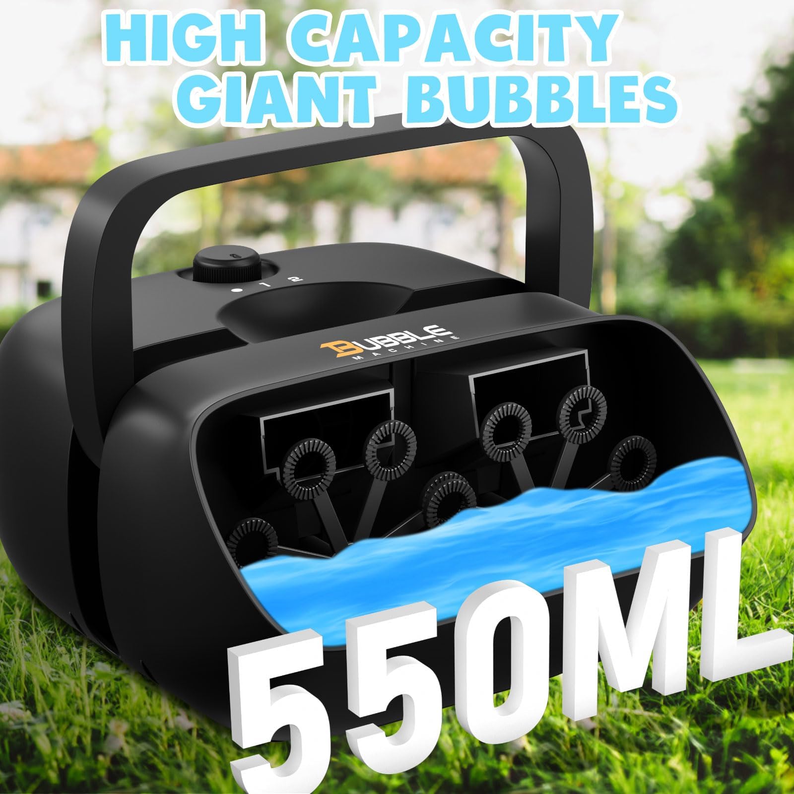 Bubble Machine, for Kids Age 3+ Gifts | 18000+ Big Bubbles Per Minute, with 2 Speed, Plug-in or Battery Powered