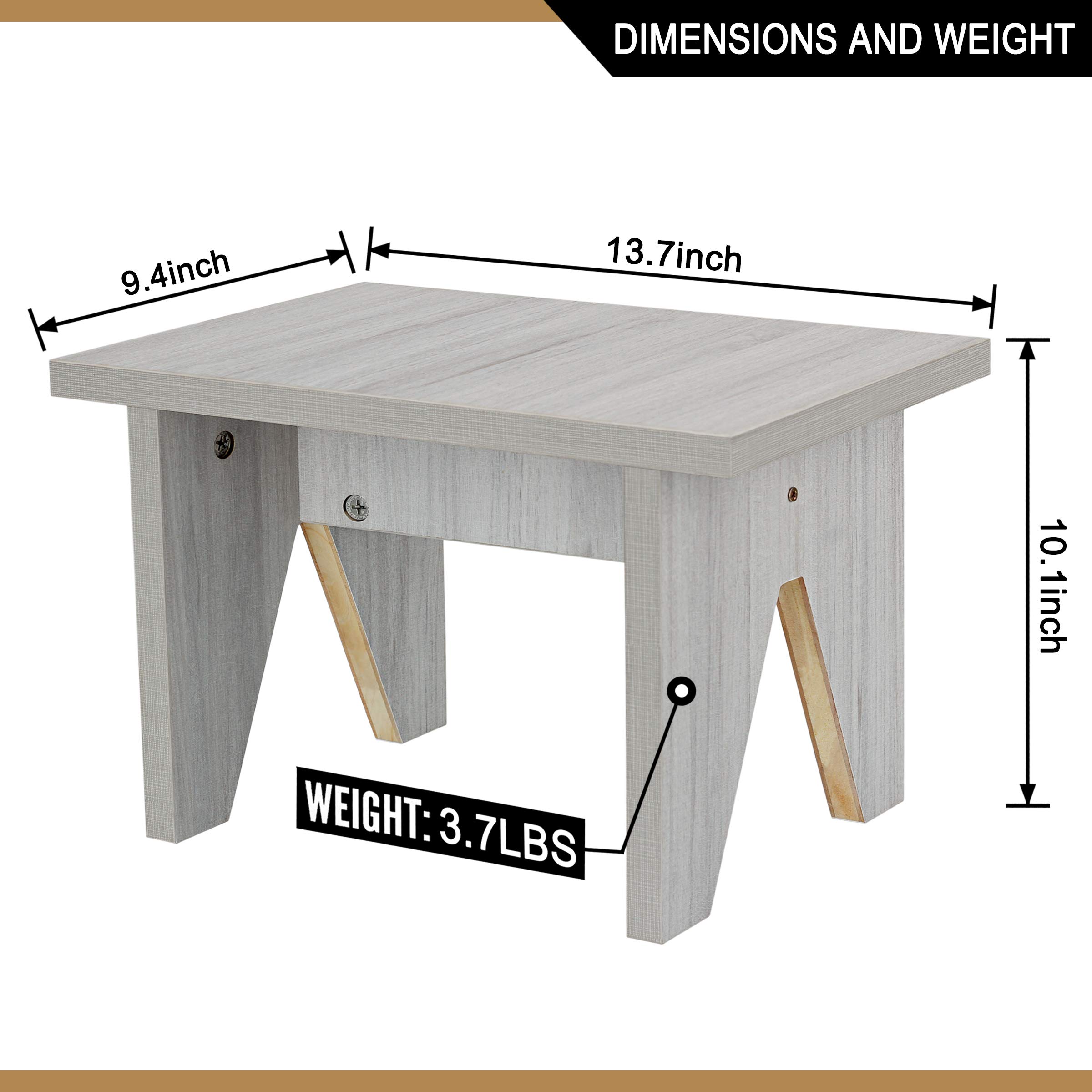 Ouya Wooden Step Stool for Adults and Kids Sturdy Footstool with Non Slip Pads for Kitchen Garden and Bedroom Capacity 400 to 500lbs
