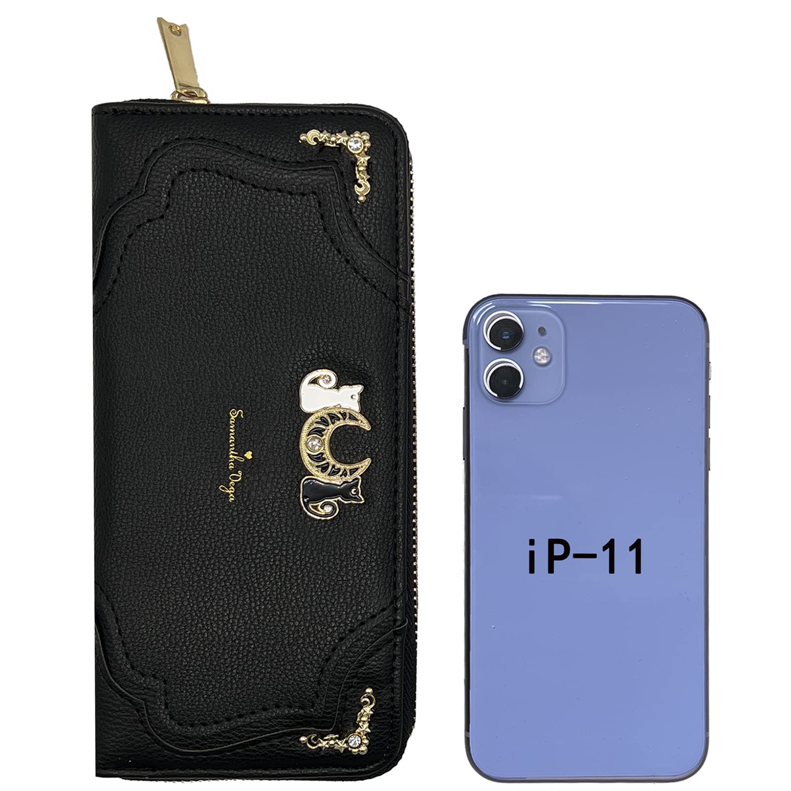 DELIHOM Anime Wallet for Girls Womens PU Leather Wallets 20th Anniversary Wallets Black Purse with Credit Card Holder
