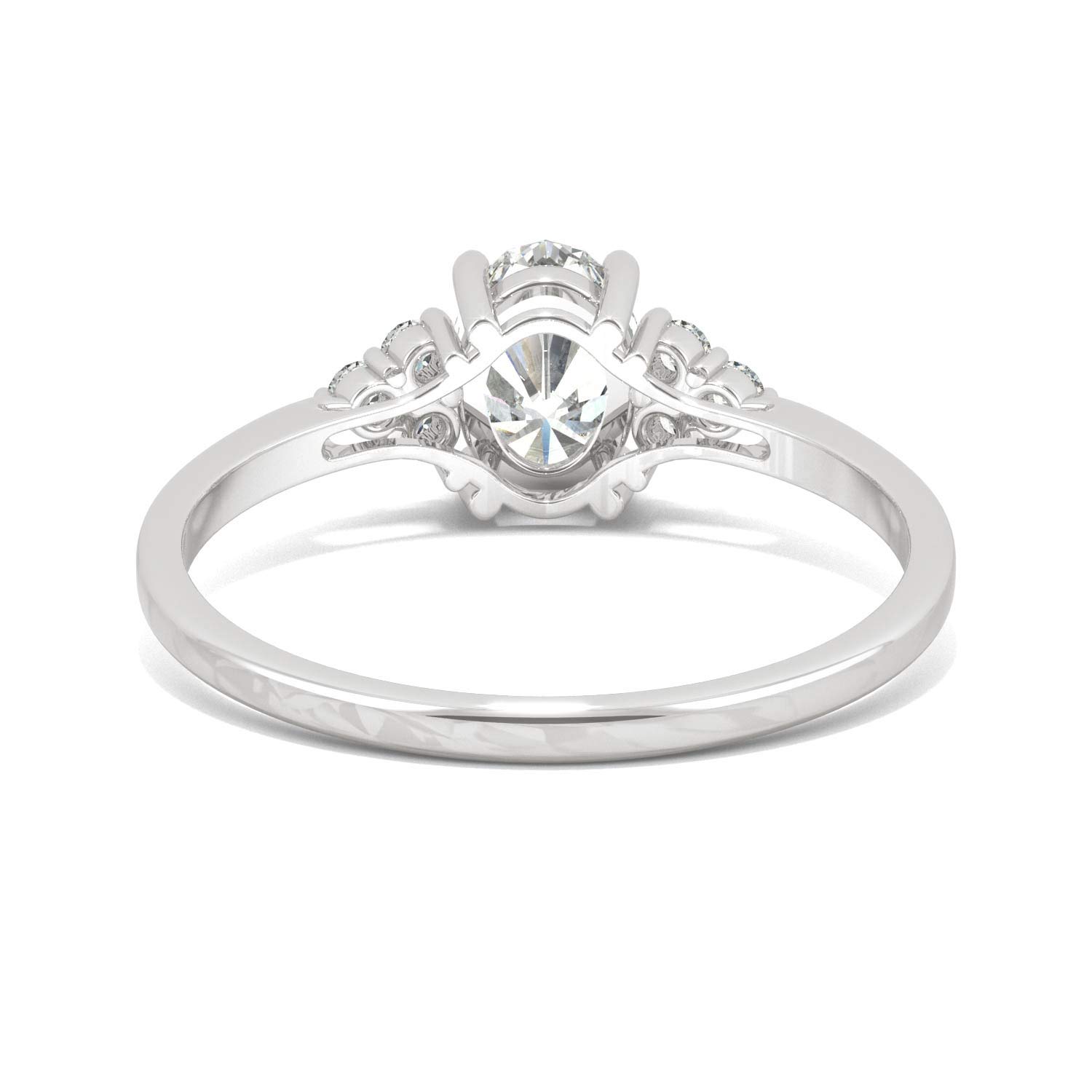 Charles & Colvard 14K White Gold Moissanite 7x5mm Oval Engagement Ring-size 7.5 1.02cttw DEW