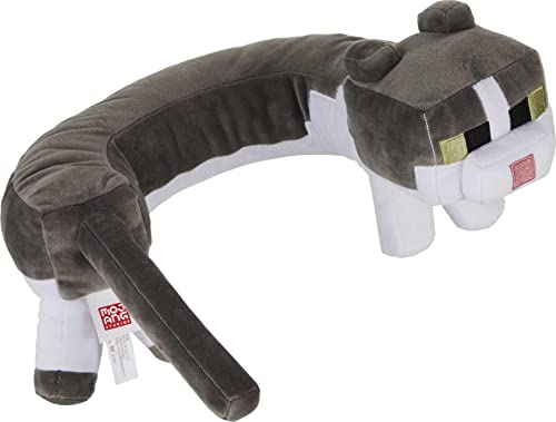 Minecraft Plush Cat Neck Pillow, Purring Sounds, Press Paw to Activate, Soft Travel Toy (Amazon Exclusive)