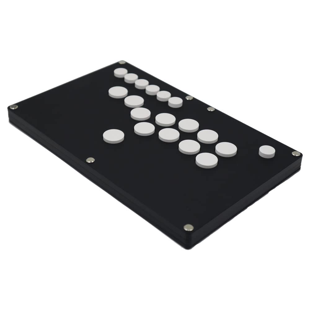 TruBoost FightBox B1-PC-B Ultra-Thin All Buttons Leverless-Style Arcade Joystick Fight Stick Game Controller PC USB Hot-Swap Cherry Black Matte Panel