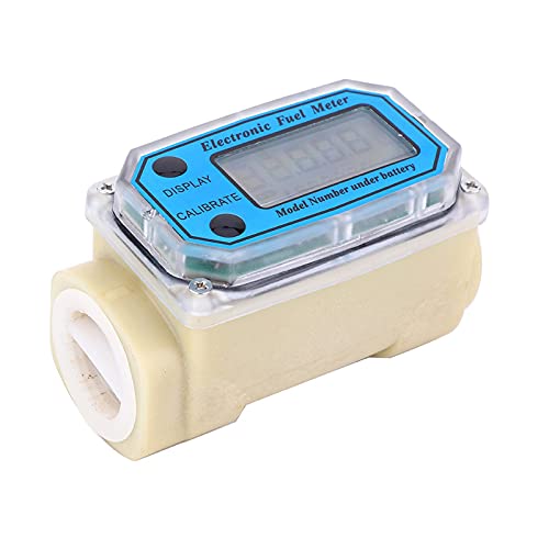 Diesel Fuel Meter Digital Fuel Meter Water Flow Meter Mini Digital Turbine Flowmeter Diesel Fuel Flow Meter 15-120L/min 1" NPT