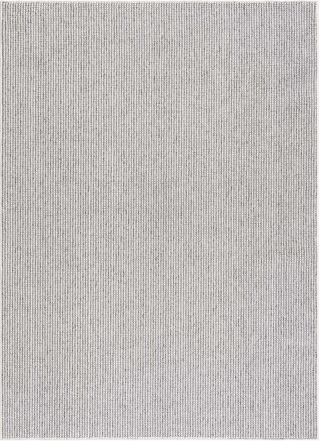 Hauteloom Mayes Living Room, Bedroom Area Rug - Farmhouse Solid Bubble Weave Carpet - Gray, White - 6'7" x 9'