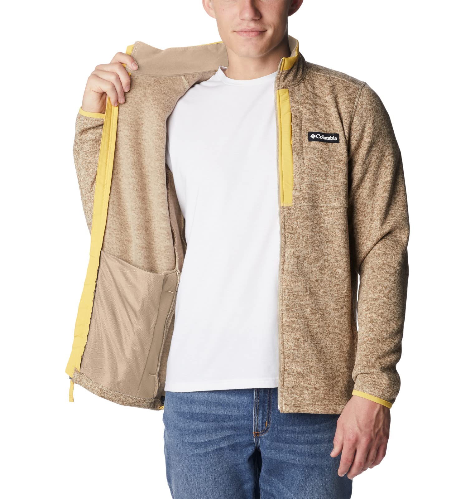 Columbia Men's Sweater Weather Full Zip, Ancient Fossil Heather, Large
