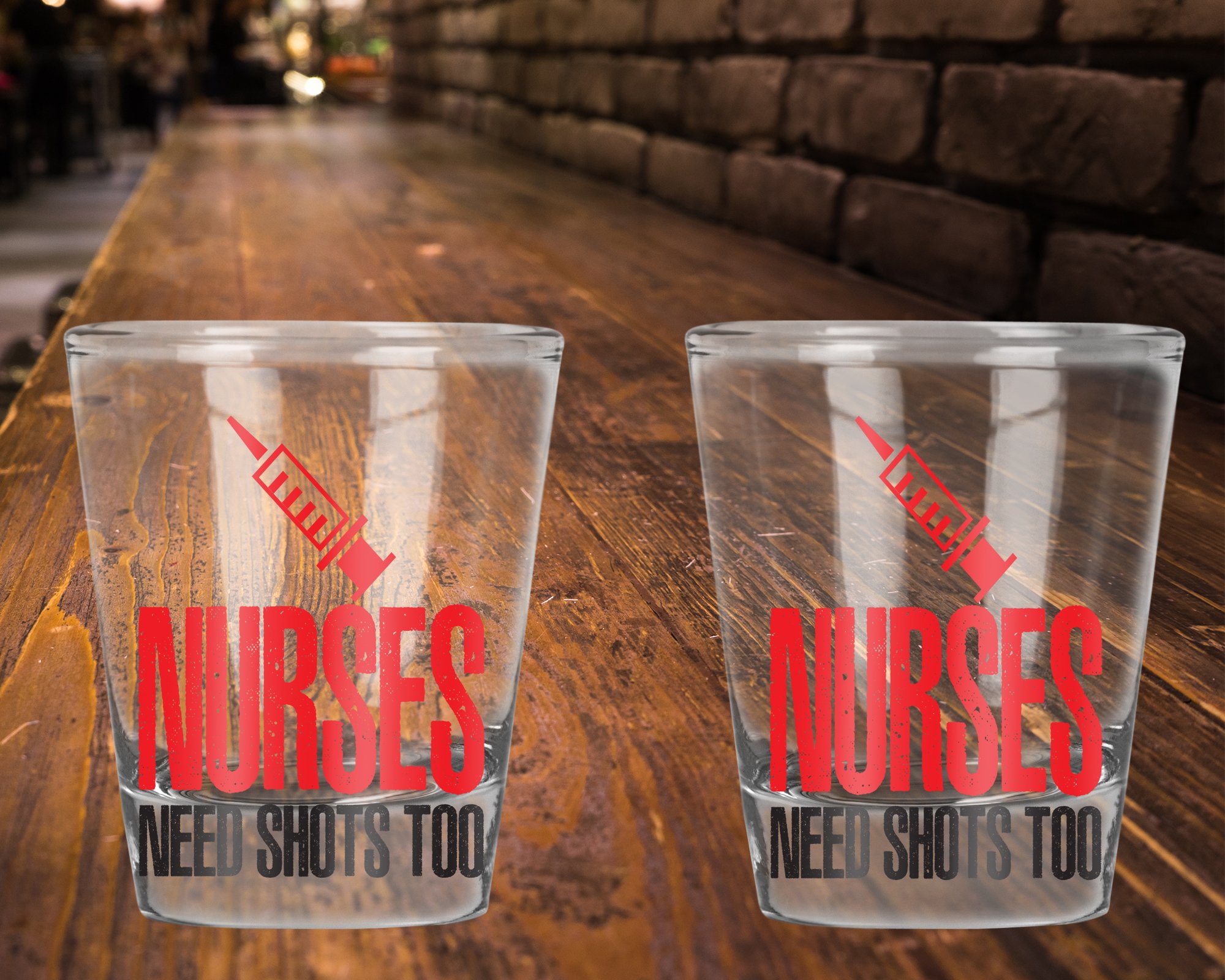 Crazy Bros Tees Nurses Need Shots Too - Funny Birthday Idea for Nurses - 1.75 OZ Shot Glass (2)
