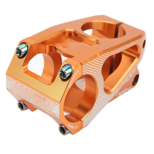 Demeras Road Bike Stem, Simple Installation Comfortable Ride Short Handlebar Stem Widely Used for Outdoor Riding(Orange)