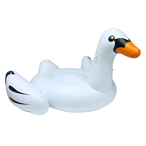 Toxz Giant Swan Inflatable Ride-On Swimming Ring,Suitable for Children and Adults,Built-in Handles,Safety Material,59" X 59" X 39.3"(Ship from US!)