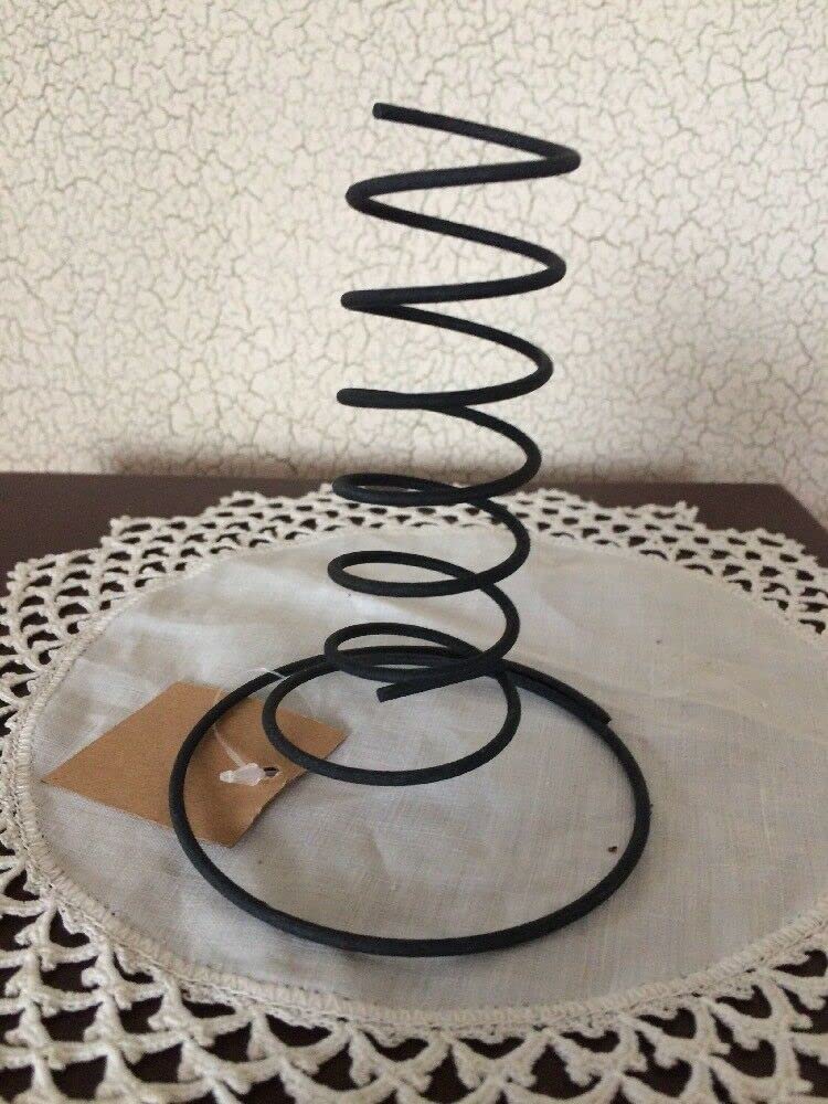 Two Black Wire Spiral Taper Candle Holders Primitive Design Reproduction Springs Home and Garden