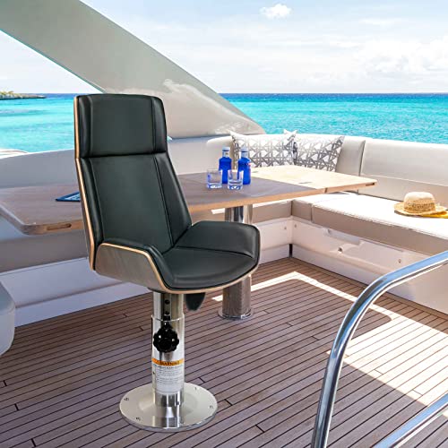 POROHOM Aluminum Adjustable Height Locking Boat Seat Pedestal with Slide,Boat Chair Base with height adjustable from 13 inches to 19 inches, silvery