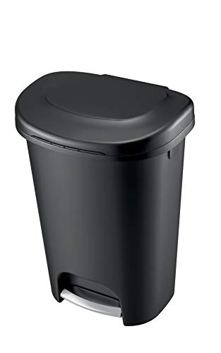 Rubbermaid Classic Step-On Lid Trash Can for Home, Kitchen, and Bathroom Garbage, 13 Gallon, Black