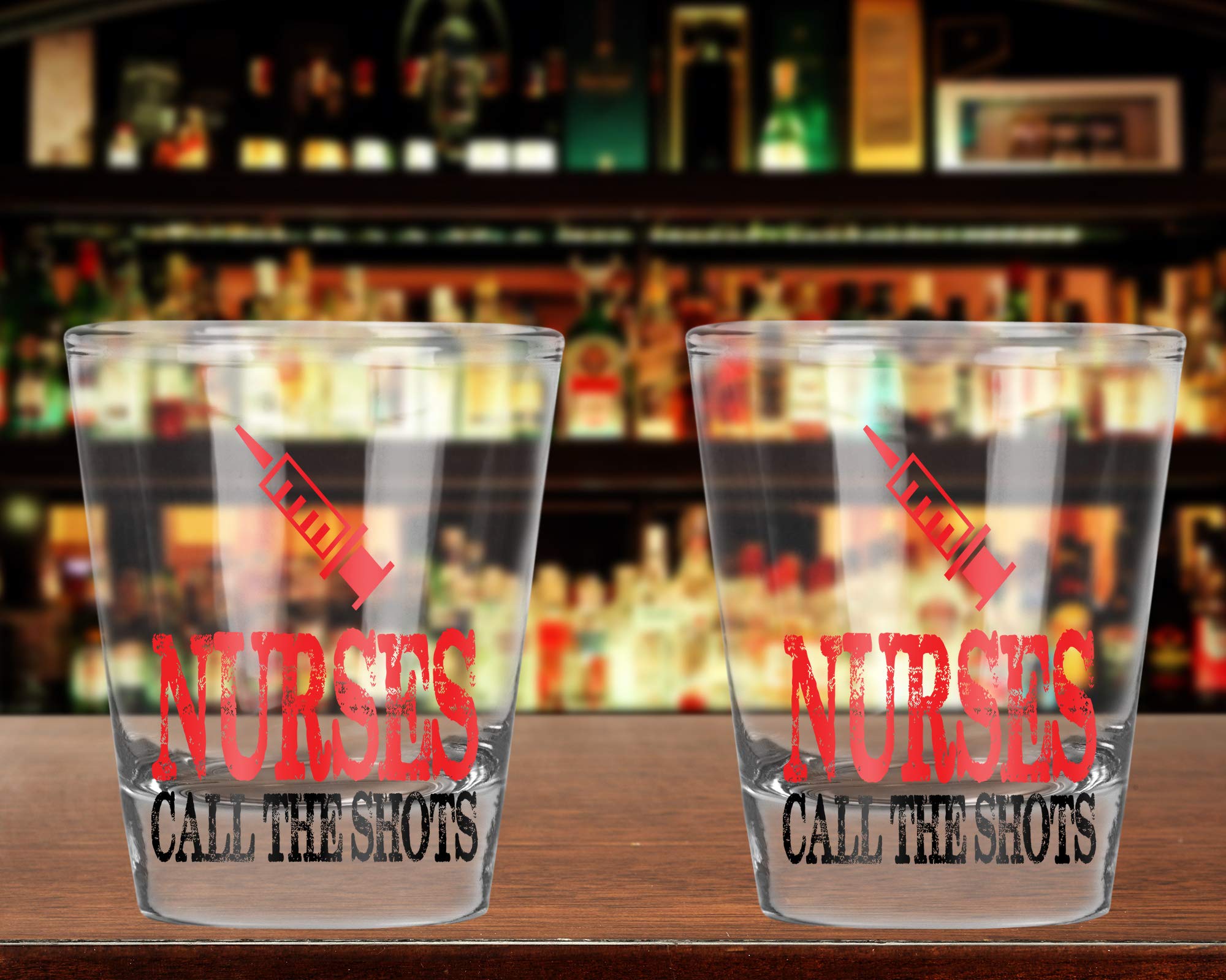 Crazy Bros Tees Nurses Call The Shots - Funny Birthday Idea for Nurses- 1.75 OZ Shot Glass (2)