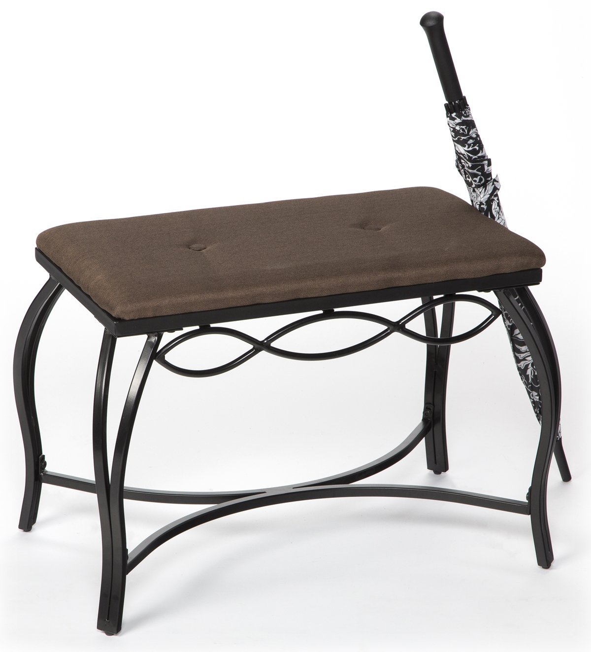 Mango Steam Mocha Brown Shoe Bench - Vanity Seat for Makeup Room, Dressing Stool, Entryway Bench - Powder Coated, Upholstered, Space Saving