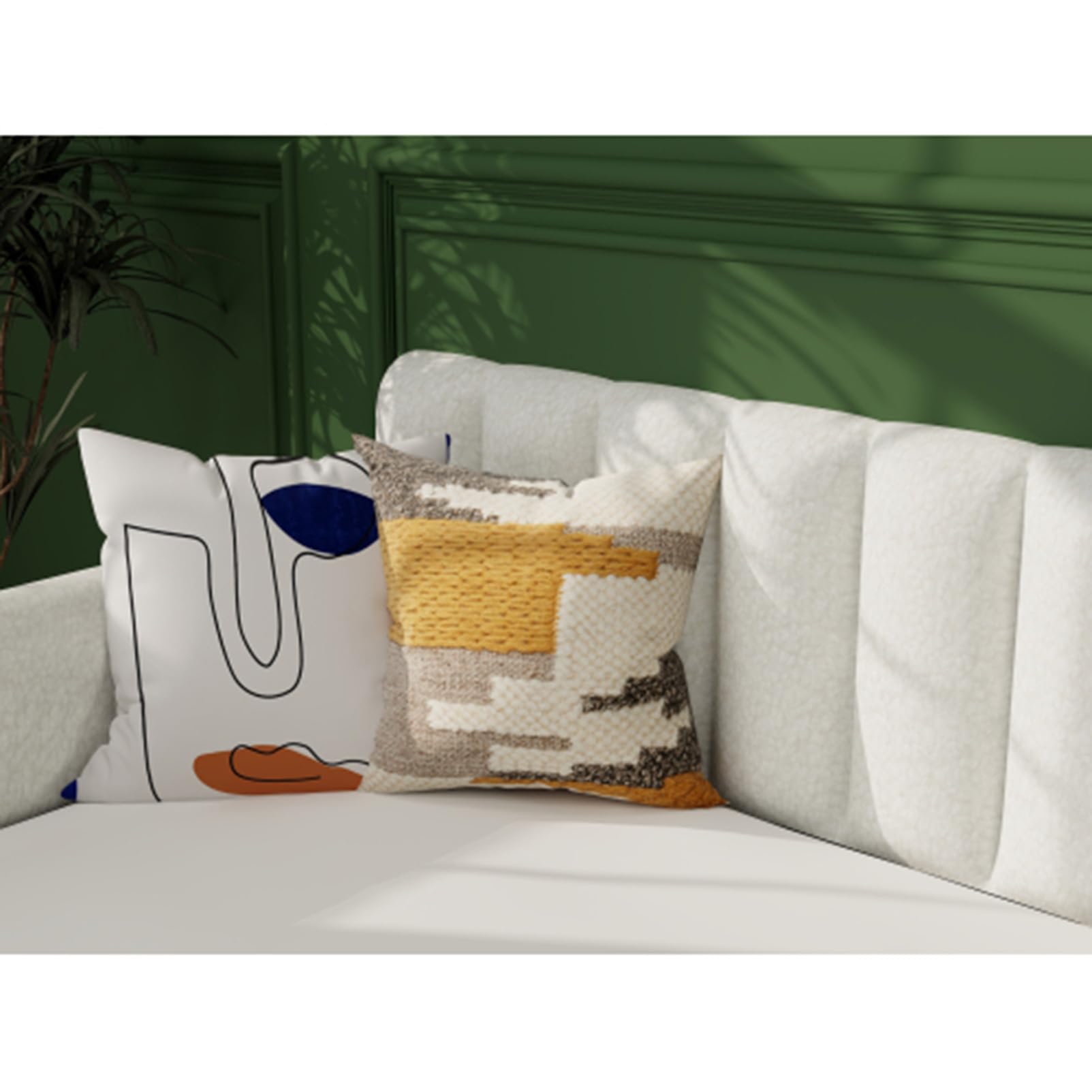 CYzpf Deep Seat Sofa Couches Bed,3 Seater Modern Cloud Sofá,Upholstered Lounge Sofa,Ribbed Tufted Backrest,with 2 Big Drawers,for Small Space, Apartment,Home Office,White