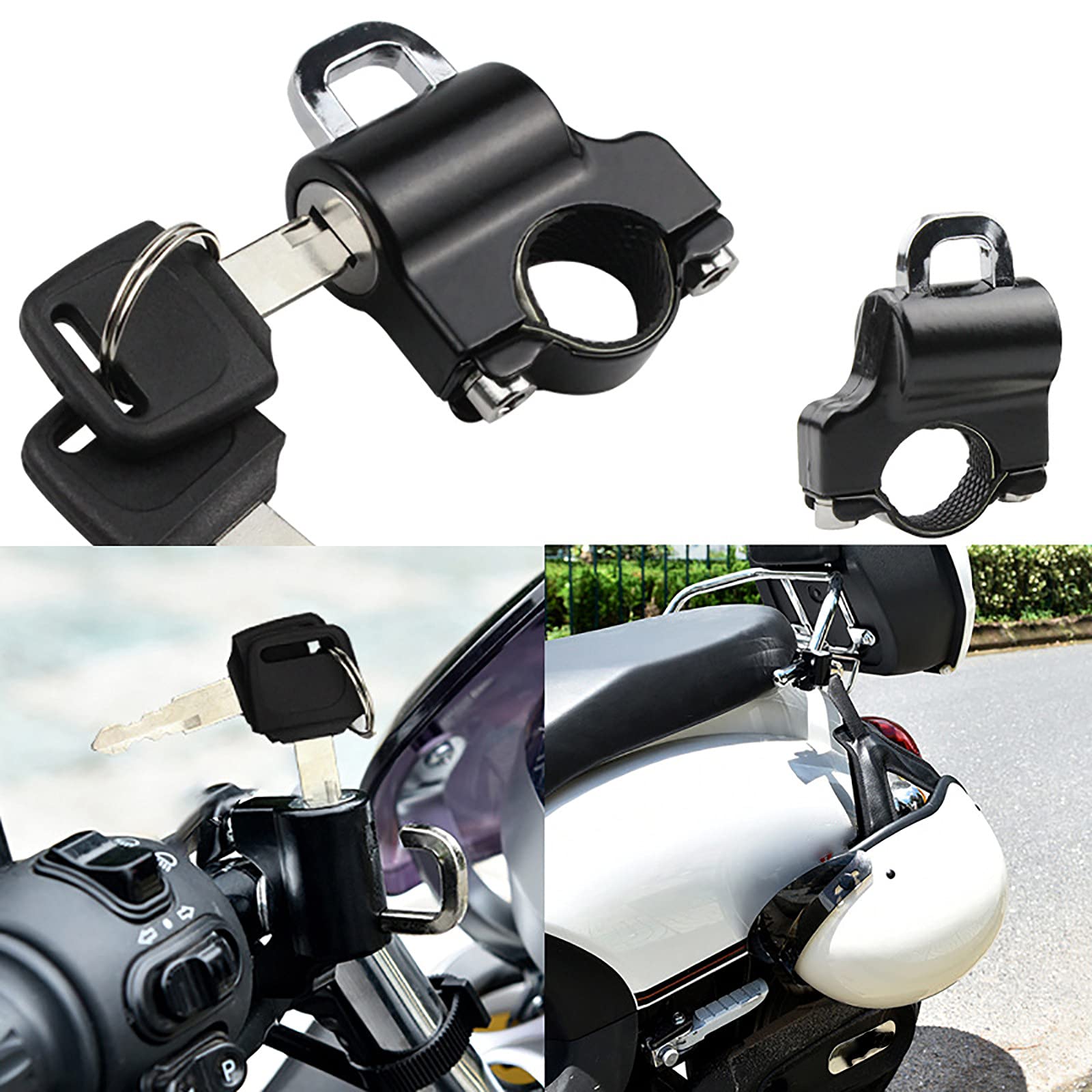 DFDGBD Lock Lock Lock Fixed Helmet Anti- Helmet Lock Multifunctional Head Fixed Bike Accessories Womens Mountain Bike 26 Inch (Black, One Size)