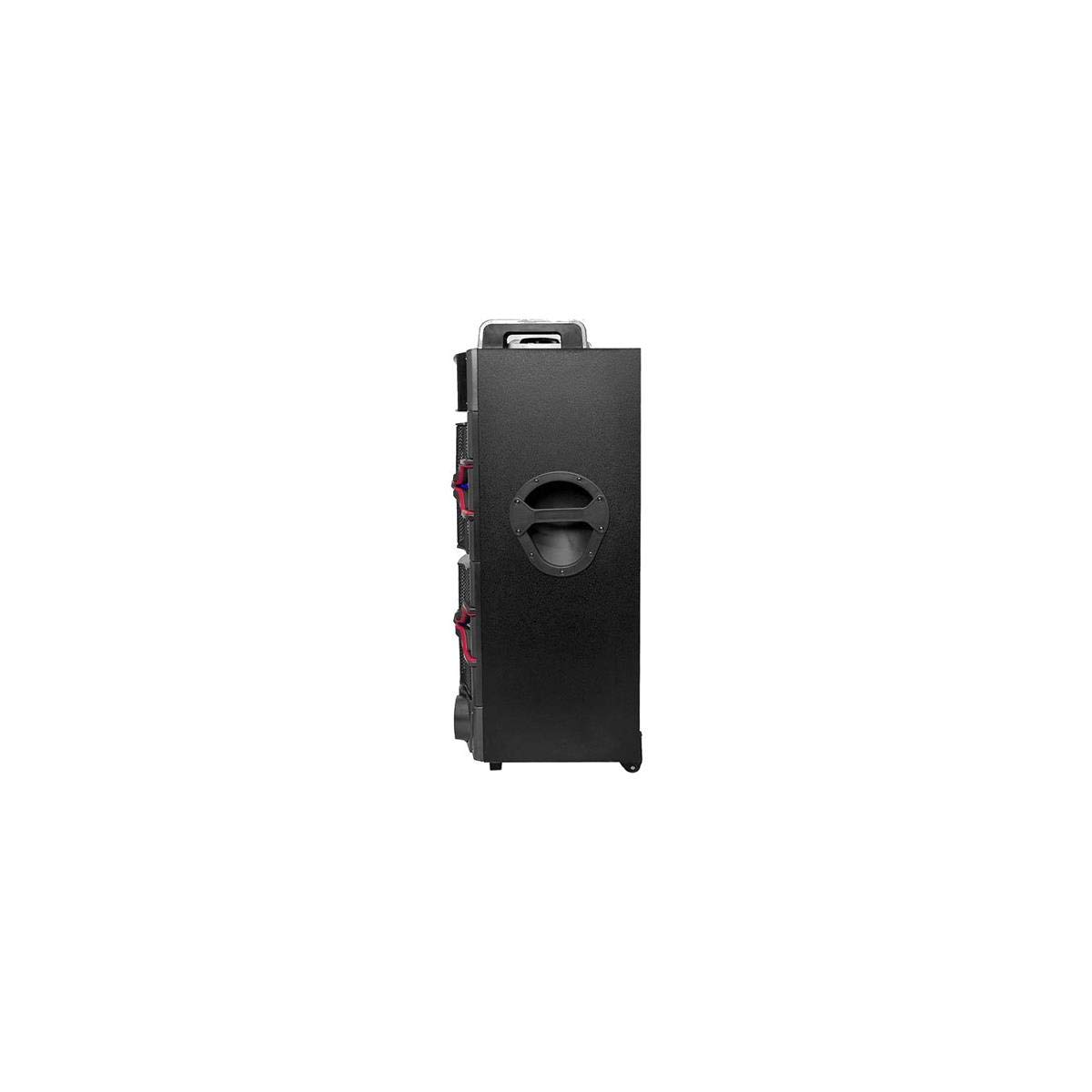 Pyle Bluetooth PA Loudspeaker Karaoke System - Active Powered Speaker, Flashing DJ Party Lights, Microphone Recording, MP3/USB/SD, FM Radio, Wireless Mic - Pyle PSUFM1235BT