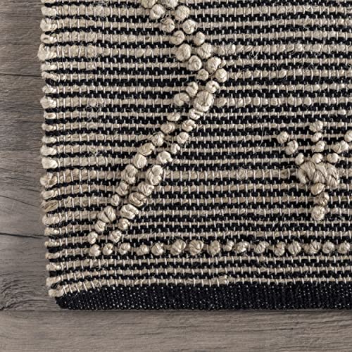 nuLOOM Julianne Handmade High-Low Jute Moroccan Area Rug, 5x8, Beige