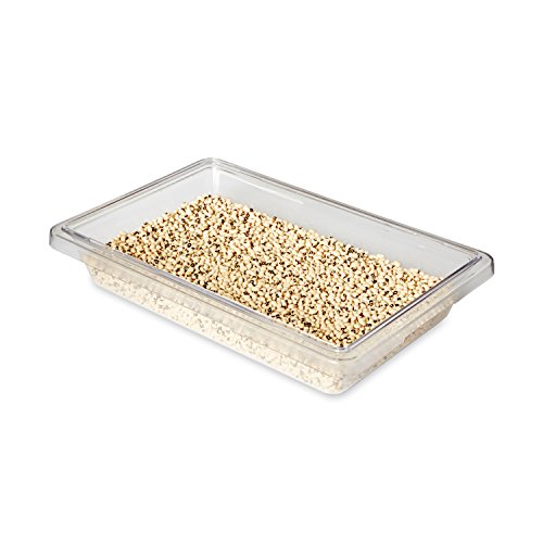 Rubbermaid Commercial Products Food Storage Box/Tote for Restaurant/Kitchen/Cafeteria, 2 Gallon, Clear (FG330700CLR) Lid sold separately