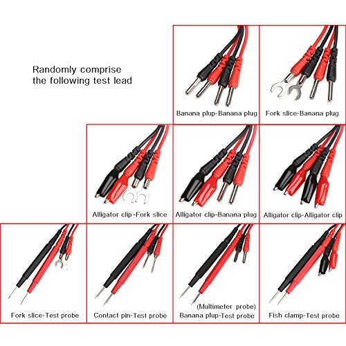 DROKĀ® Multimeter Test Leads Kit, Replaceable Digital Multimeter Accessories, DMM Universal Combined Test Probes Cable Set, Banana Plugs Alligator Clips Replacements for Electronic Automotive